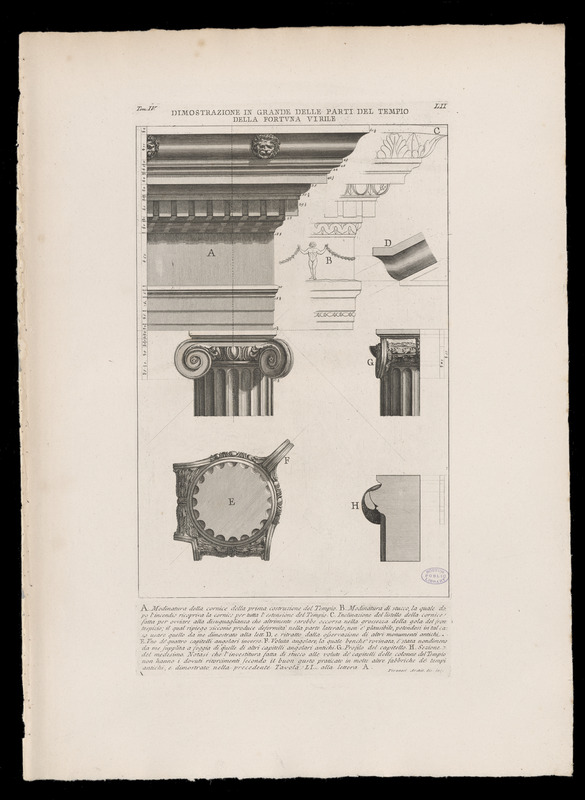 Dimostrazione in grande delle parti del Tempio della Fortvna Virile ...