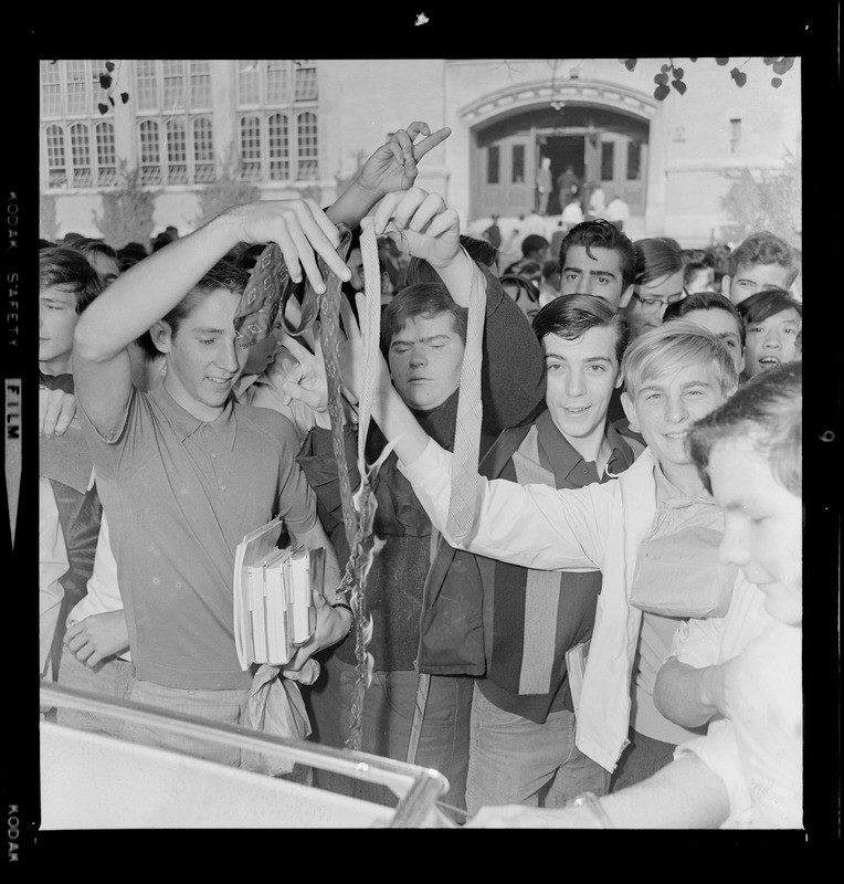 Students outside English High School on day of protests against school ...