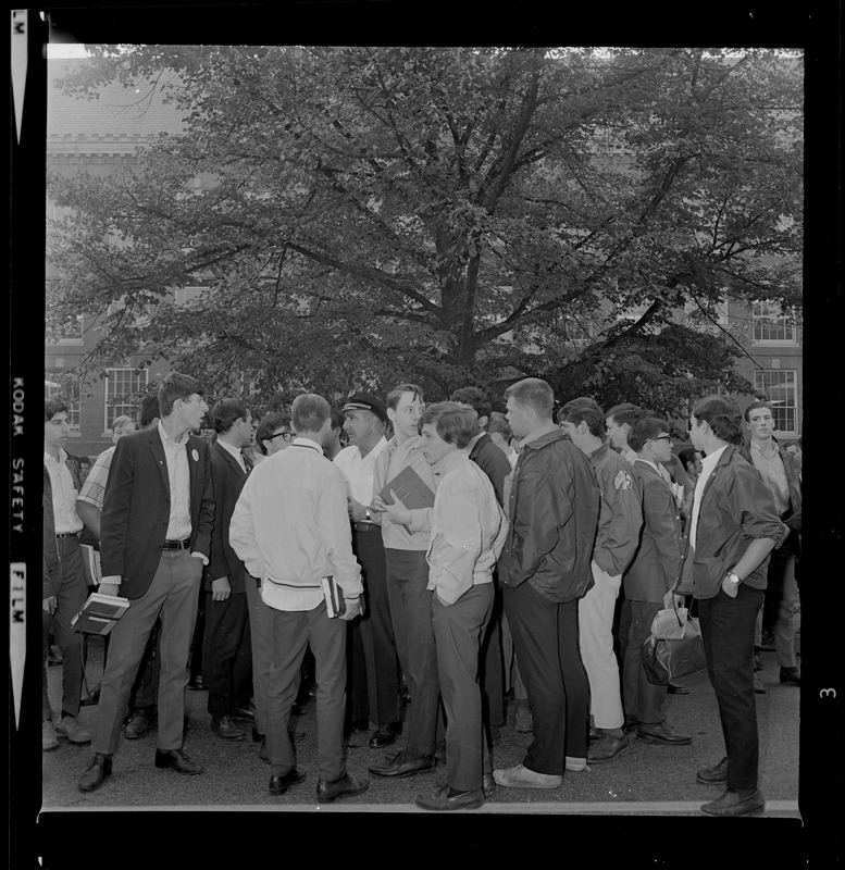 Students outside English High School on day of protests against school ...