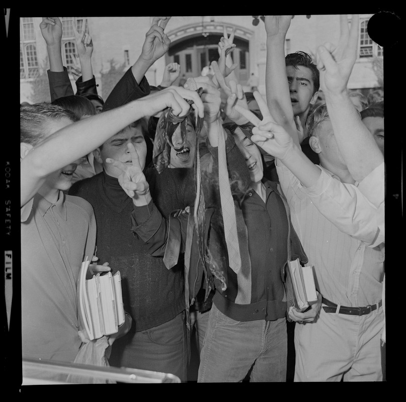 Students outside English High School on day of protests against school ...