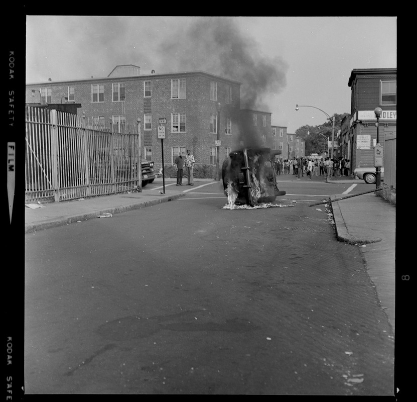 Sedan was overturned and burned by gang at Zeigler St. and Harrison Ave ...