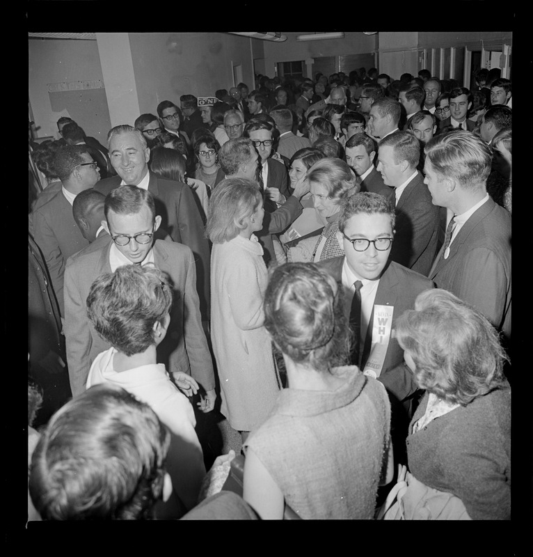 Crowd at Kevin White's campaign headquarters - Digital Commonwealth