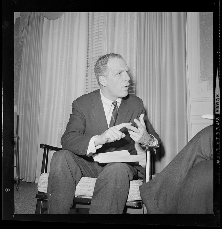 Kevin White making some points during a discussion with Fred Brady of ...