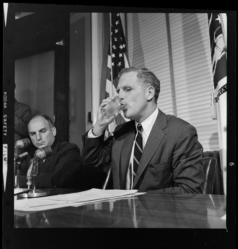 Sec State Kevin White and his attorney Harold Katz meet the press today ...