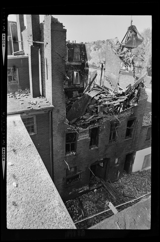 Roof collapse and debris after the fire - Digital Commonwealth