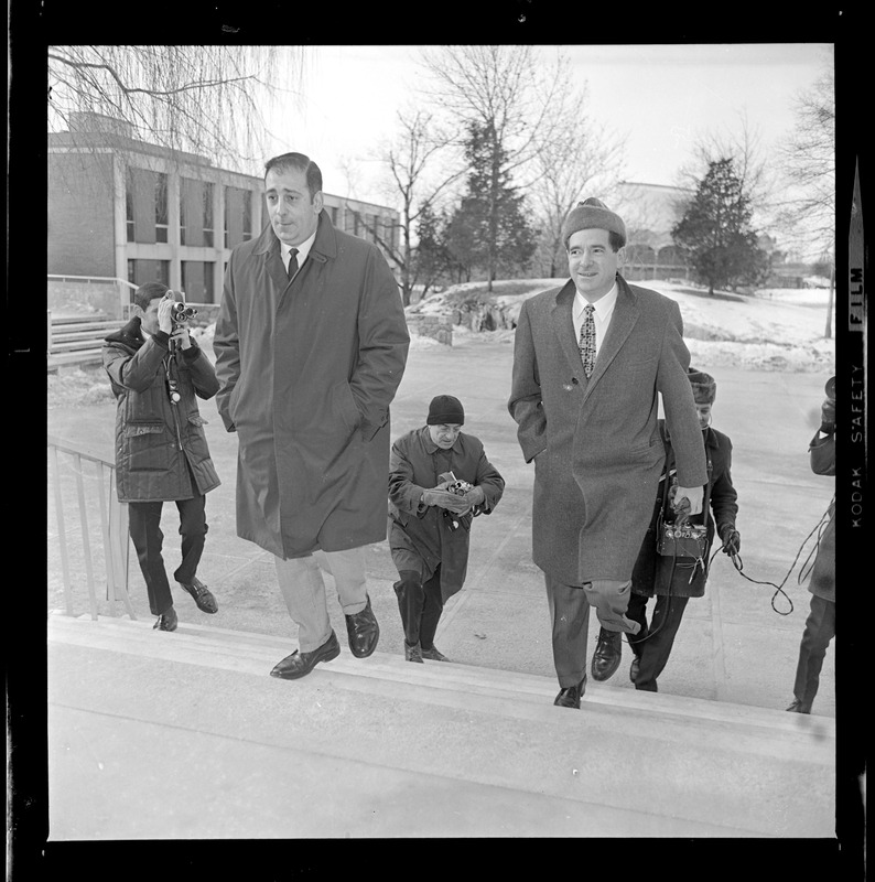 Morris B. Abram, right, President of Brandeis University and another ...