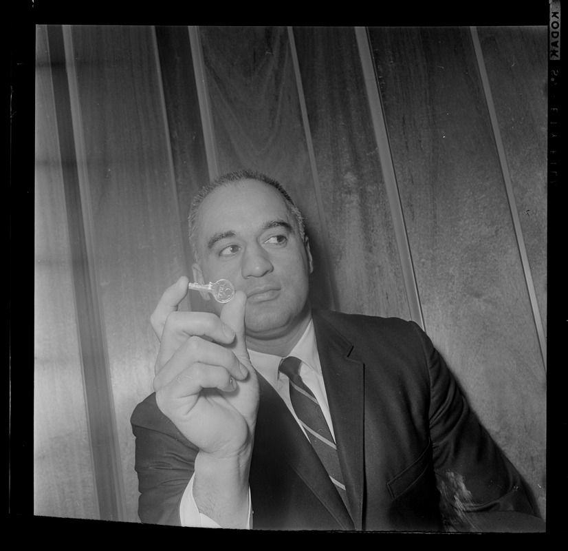 Former Lt. Gov. Francis Bellotti with key he claims fits all locks in ...