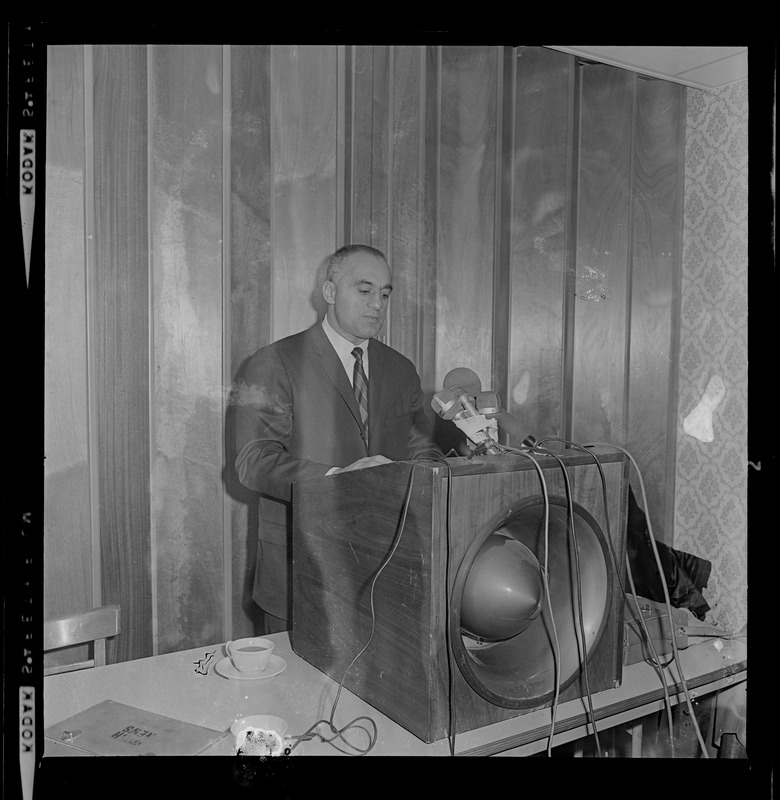 Francis X. Bellotti, grim but forceful at a press conference, charged ...