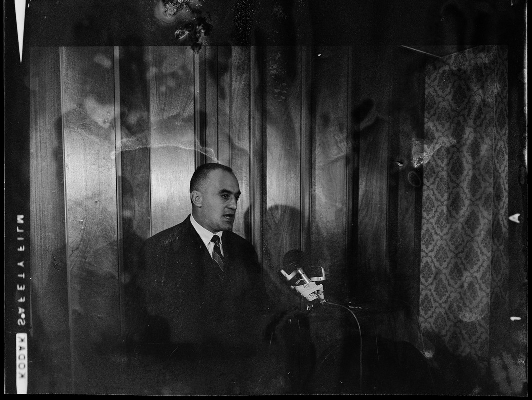 Francis X. Bellotti, grim but forceful at a press conference, charged ...