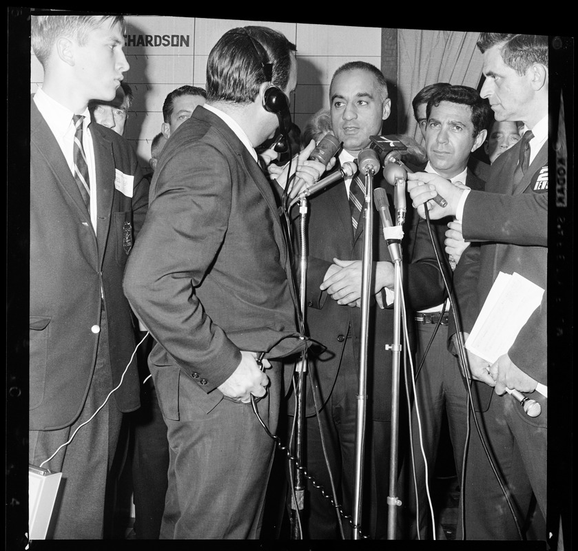 Francis X. Bellotti being interviewed after conceding at his ...