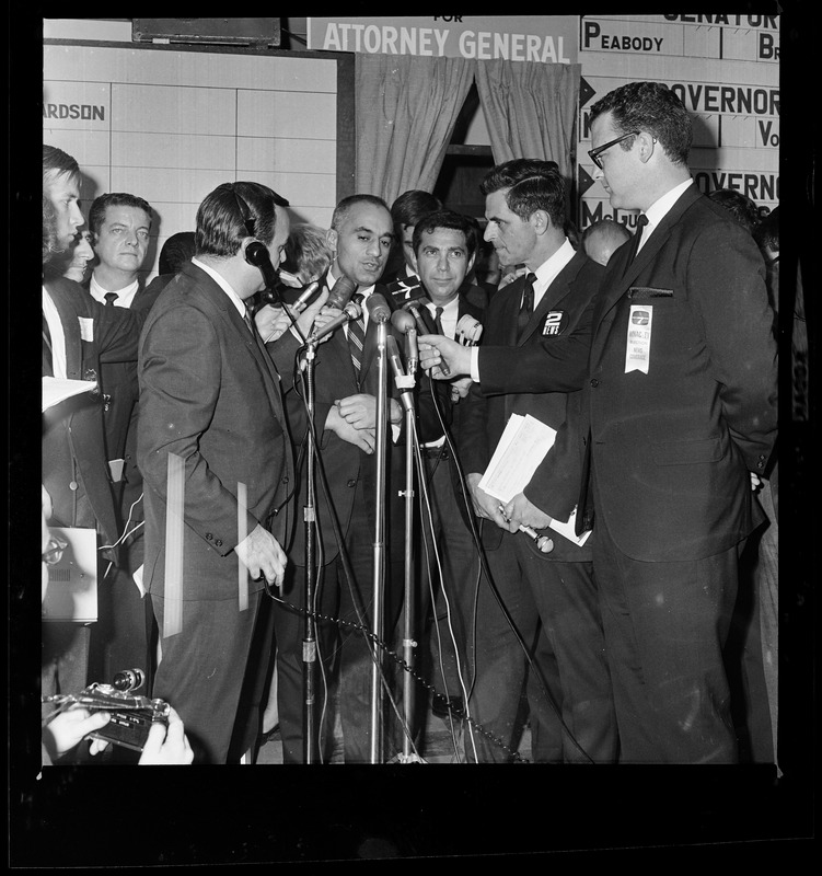 Francis X. Bellotti being interviewed after conceding at his ...