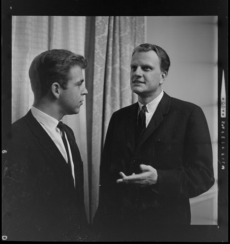 Evangelist Billy Graham and Hans Scherner, Chairman of Harvard's ...
