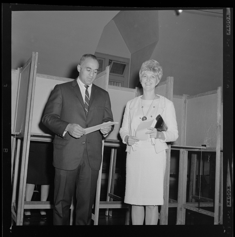 Mr. and Mrs. Frank Bellotti voted at Ward 5, Precinct 8 in Wollaston ...