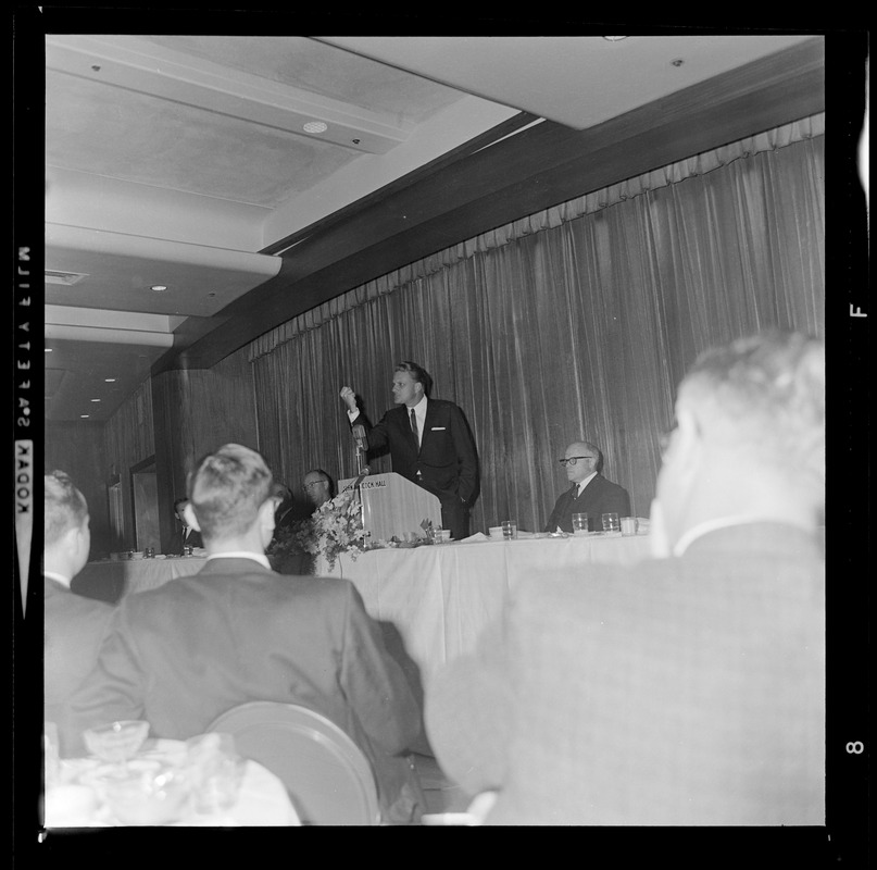 Billy Graham at John Hancock Hall addressing the crowd - Digital ...