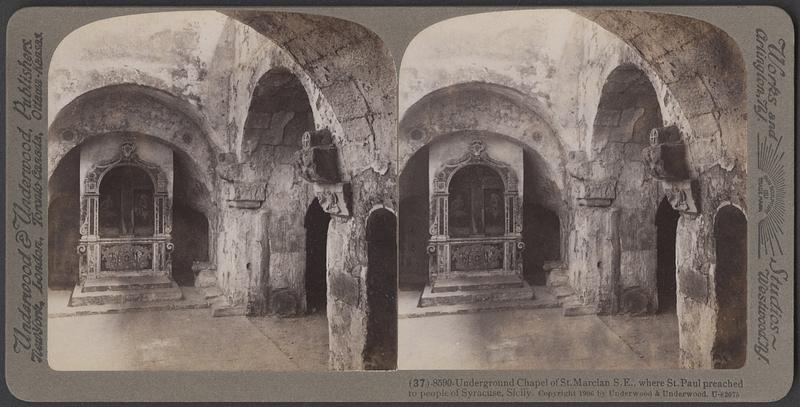 Underground chapel of St. Marcian S.E., where St. Paul preached to ...