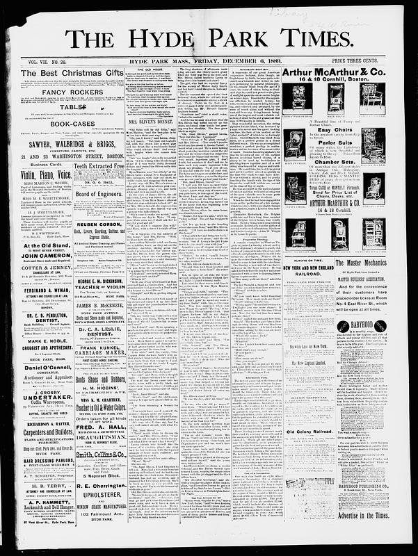 The Hyde Park Times. December 06, 1889 - Digital Commonwealth