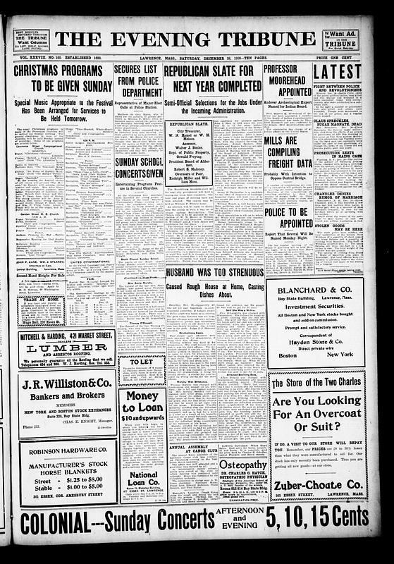 The Evening Tribune. December 26, 1908 - Digital Commonwealth