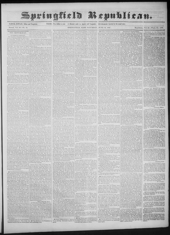 Springfield Republican. June 12, 1847 - Digital Commonwealth