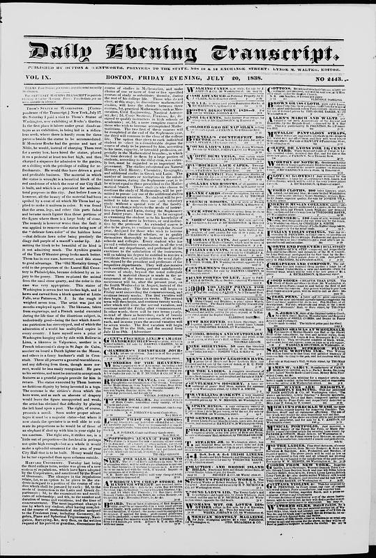 Daily Evening Transcript. July 20, 1838 - Digital Commonwealth