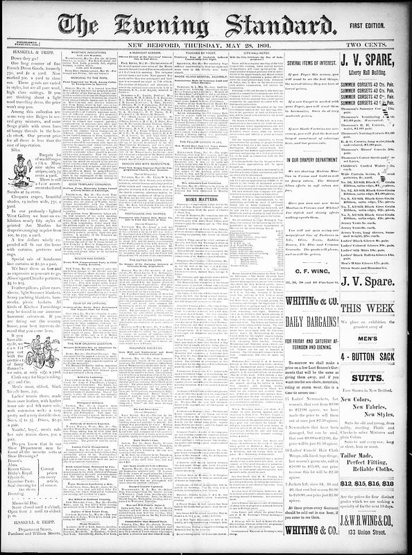 Evening Standard. May 28, 1891 - Digital Commonwealth