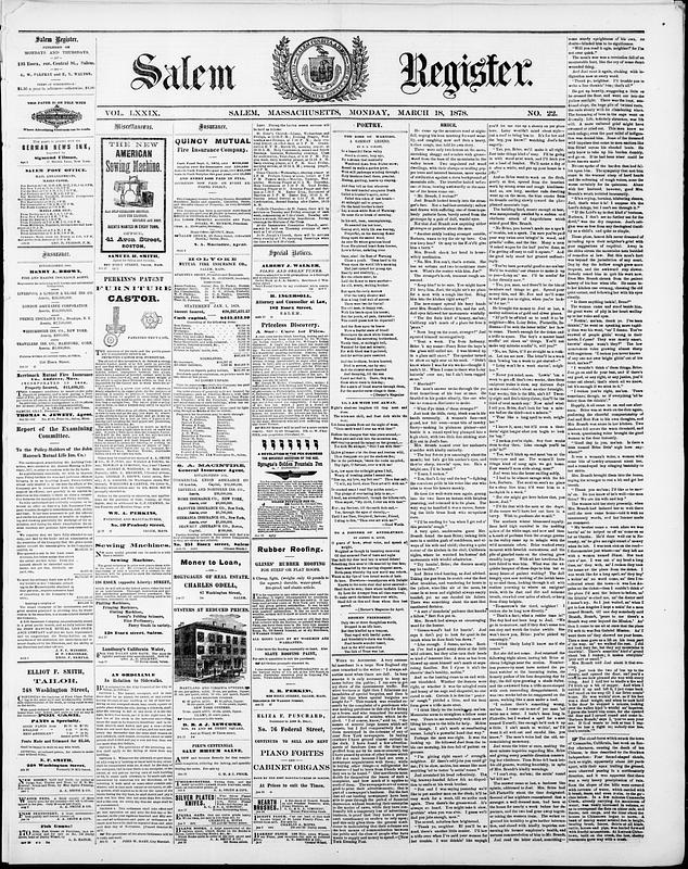 Salem Register. March 18, 1878 - Digital Commonwealth