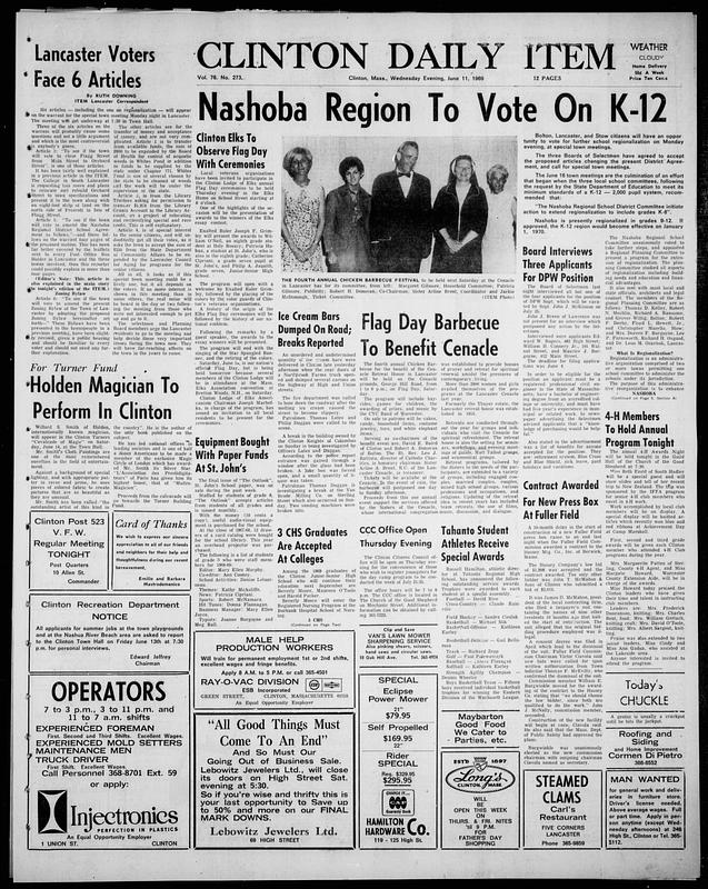 Clinton Daily Item. June 11, 1969 - Digital Commonwealth