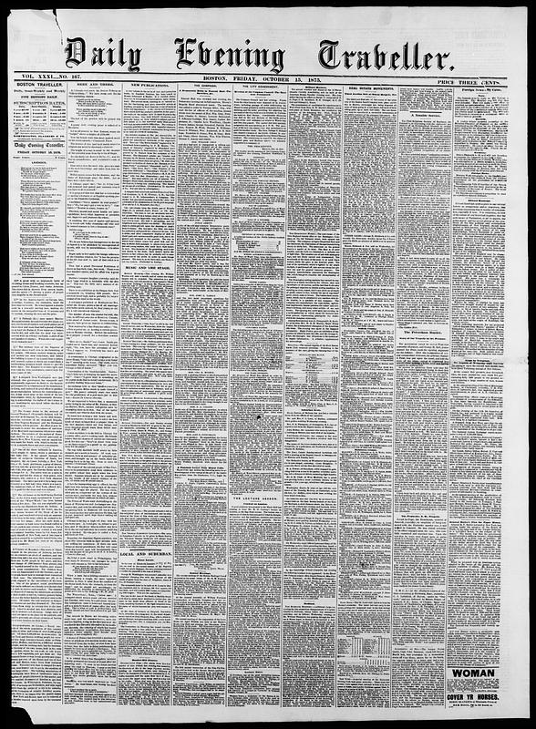 Daily Evening Traveller. October 15, 1875 - Digital Commonwealth