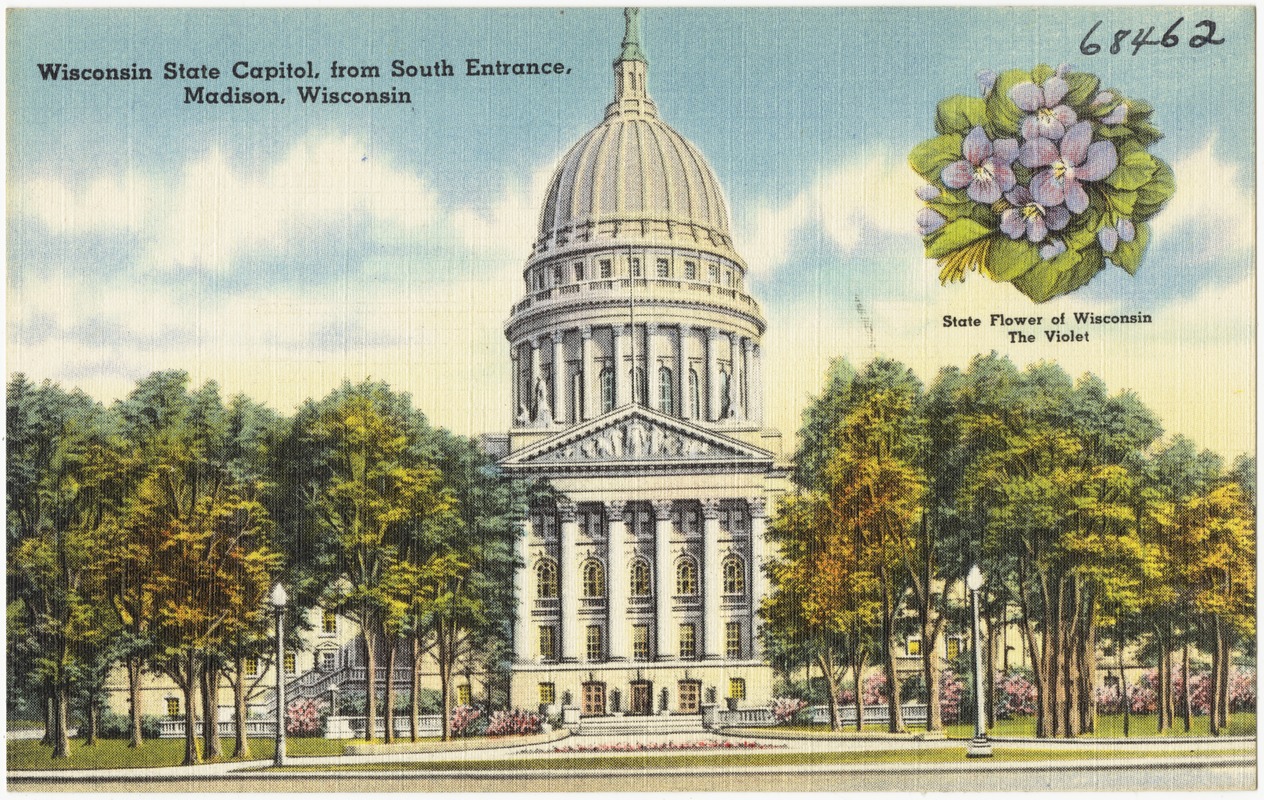 Wisconsin State Capitol, from south entrance, Madison, Wisconsin ...