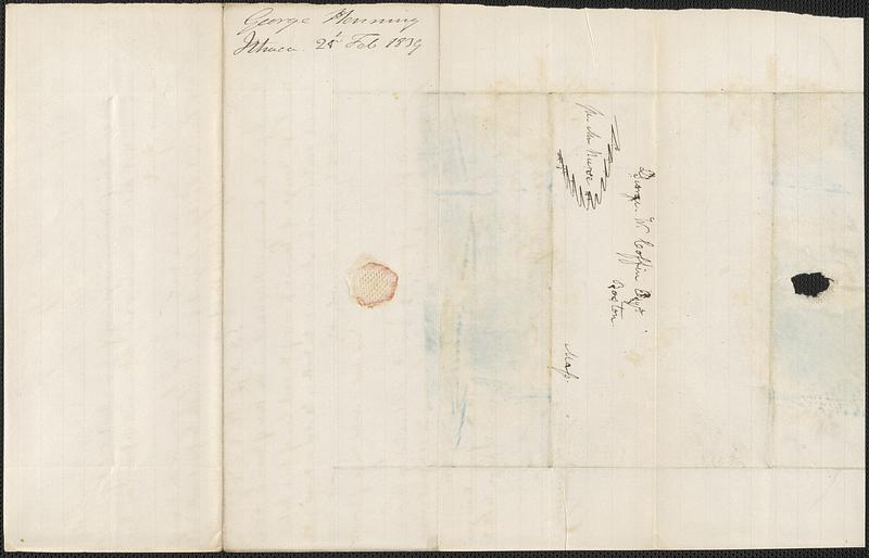 George Henning to George Coffin, 24 February 1839 - Digital Commonwealth