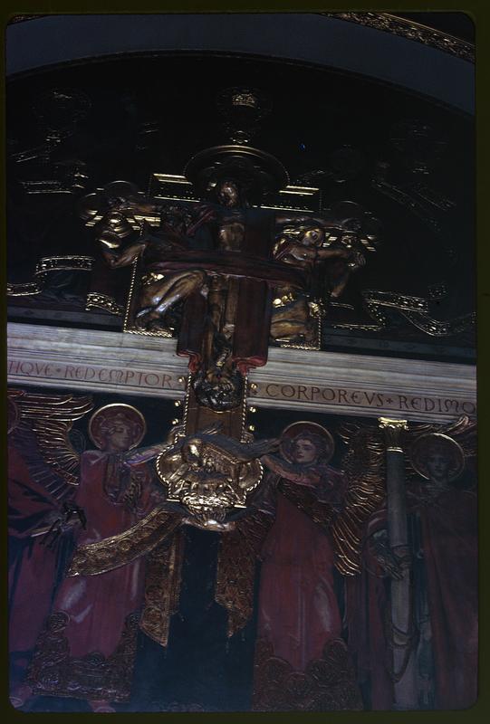 A closeup of Crucifix and Frieze of Angels by John Singer Sargent ...