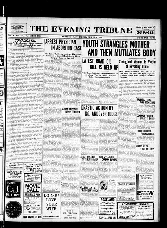 The Evening Tribune. August 06, 1926 - Digital Commonwealth