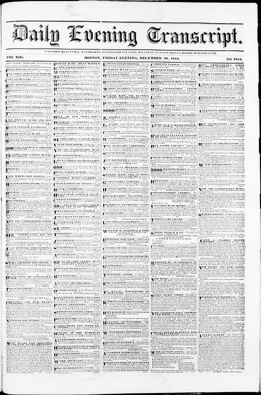 Daily Evening Transcript. December 30, 1842 - Digital Commonwealth