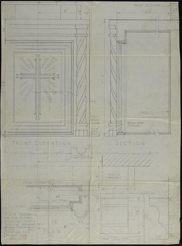 Full-scale drawing of tabernacle for side altars - Digital Commonwealth