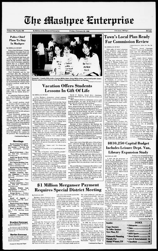 The Mashpee Enterprise. February 20, 1998 - Digital Commonwealth