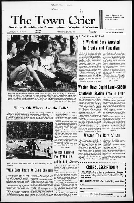 The Town Crier. July 25, 1963 - Digital Commonwealth