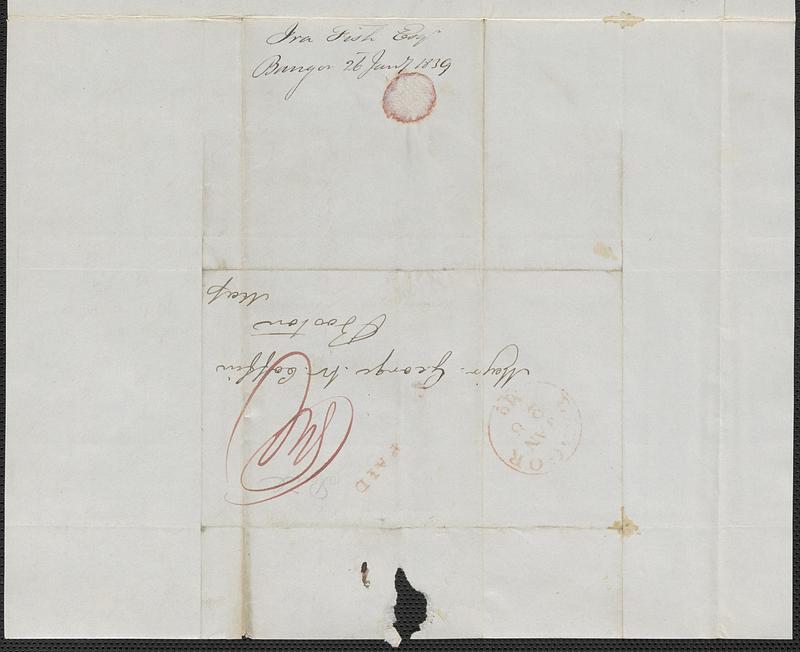 Ira Fish to George Coffin, 26 January 1839 - Digital Commonwealth