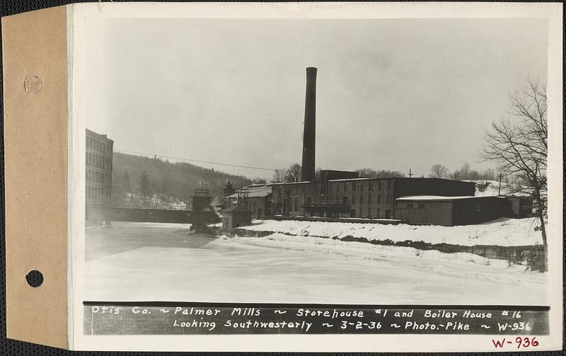 Otis Co., Palmer Mills, storehouse and boiler house #16, looking ...