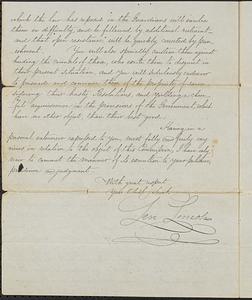Mashpee Revolt, 1833-1834 - Letter from Gov. Levi Lincoln to Josiah J ...