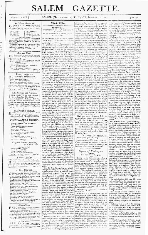 The Salem Gazette. January 31, 1815 - Digital Commonwealth