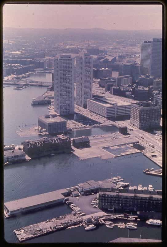 View of Boston from above, Harbor Towers in foreground - Digital ...