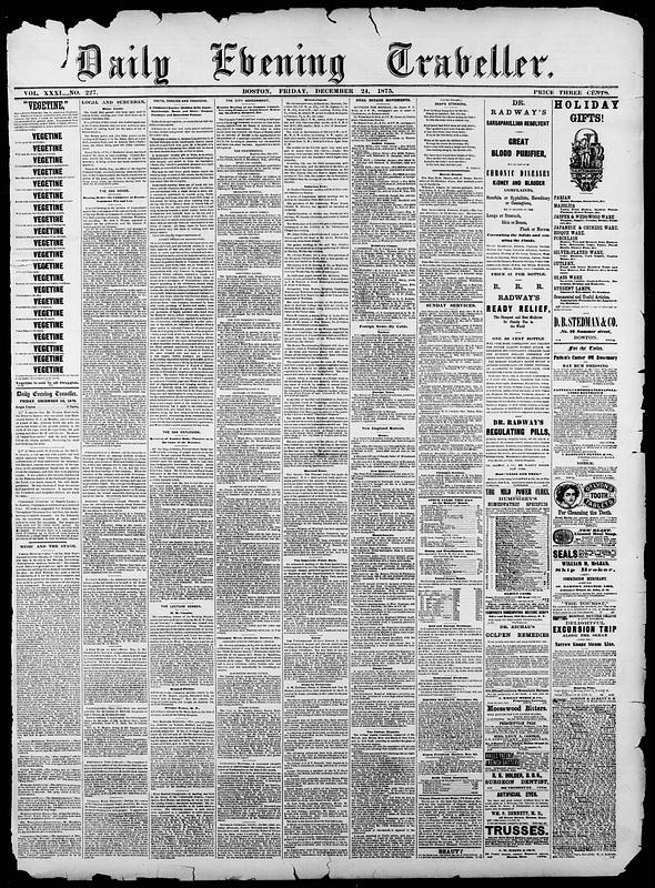 Daily Evening Traveller. December 24, 1875 - Digital Commonwealth