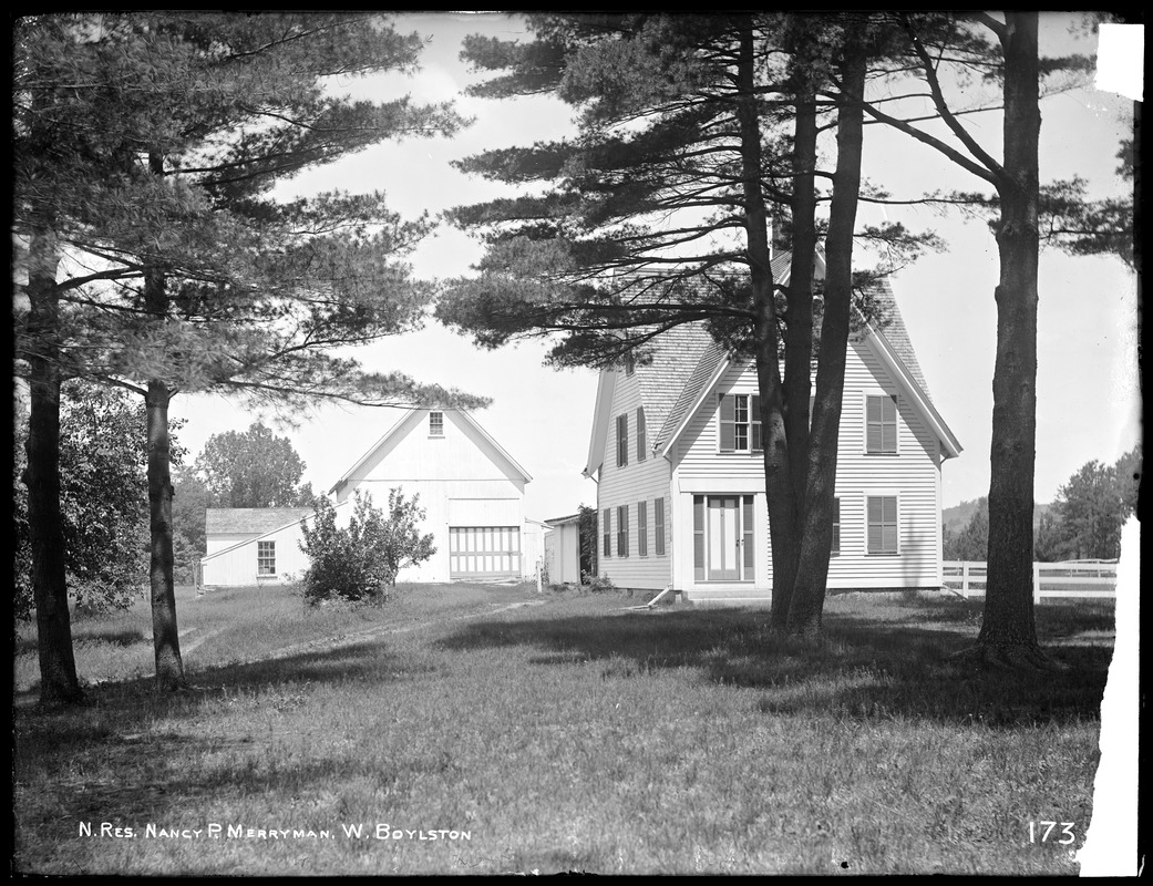 Wachusett Reservoir, Nancy P. Merryman's house, on Prospect Street ...