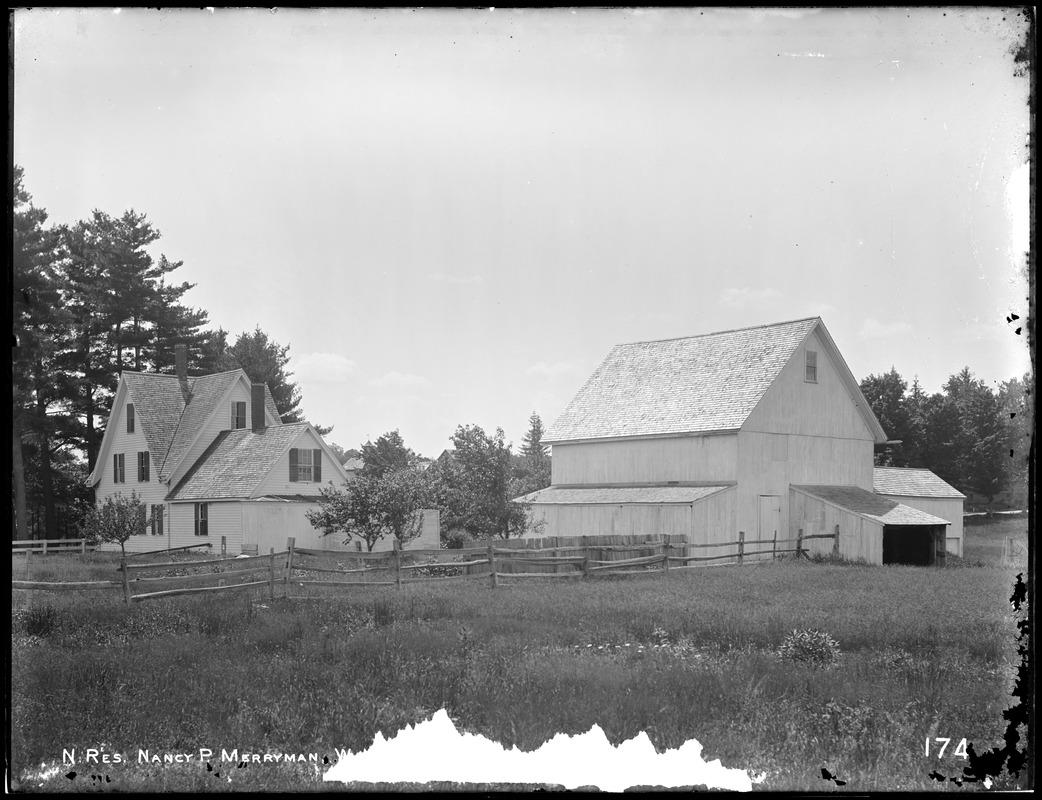 Wachusett Reservoir, Nancy P. Merryman's house, on Prospect Street ...