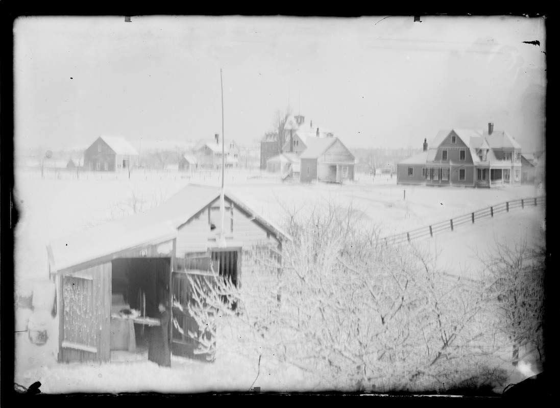 Winter scene, Hingham Centre area - Digital Commonwealth