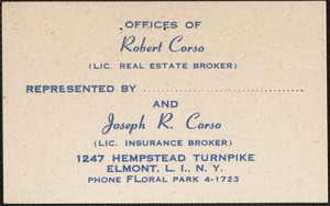Robert Corso Real Estate. Joseph R. Corso Insurance - Digital Commonwealth