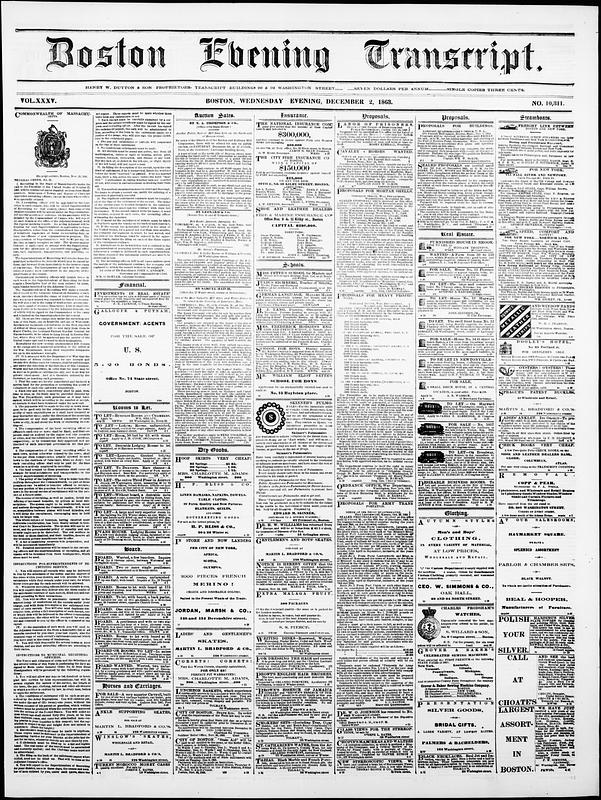 Boston Evening Transcript. December 02, 1863 - Digital Commonwealth