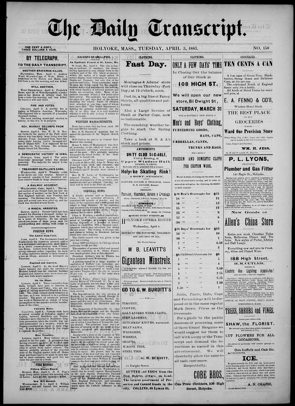 The Daily Transcript. April 03, 1883 - Digital Commonwealth