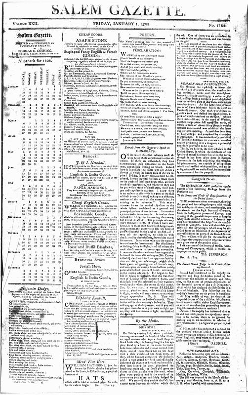 The Salem Gazette. January 01, 1808 - Digital Commonwealth