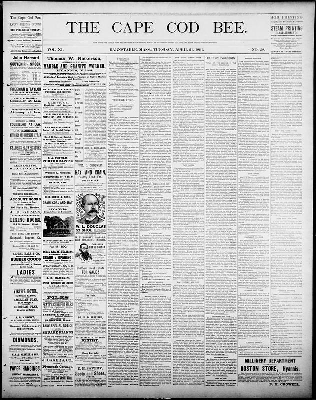 The Cape Cod Bee. April 21, 1891 - Digital Commonwealth