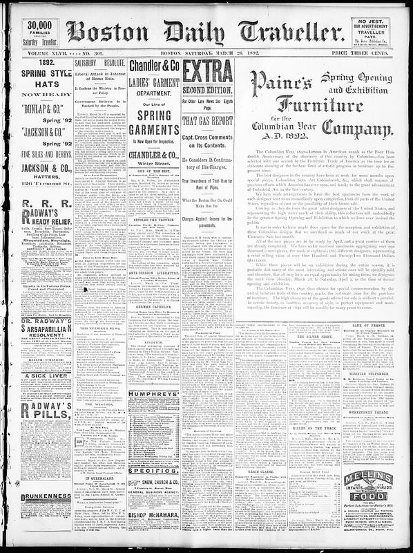 Boston Daily Traveller. March 26, 1892 - Digital Commonwealth